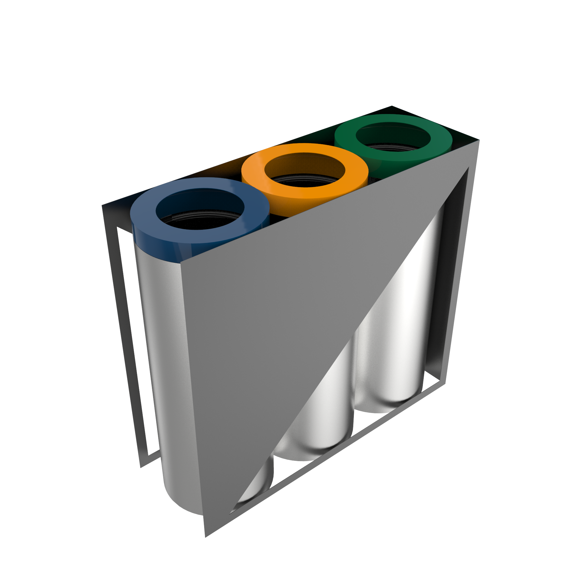 TRIOLET SST stainless steel recycle bins with metal frame - Binsignia®