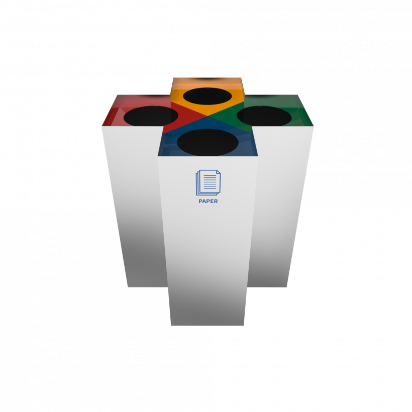 CACHI SST modern stainless steel waste sorting system - Binsignia®