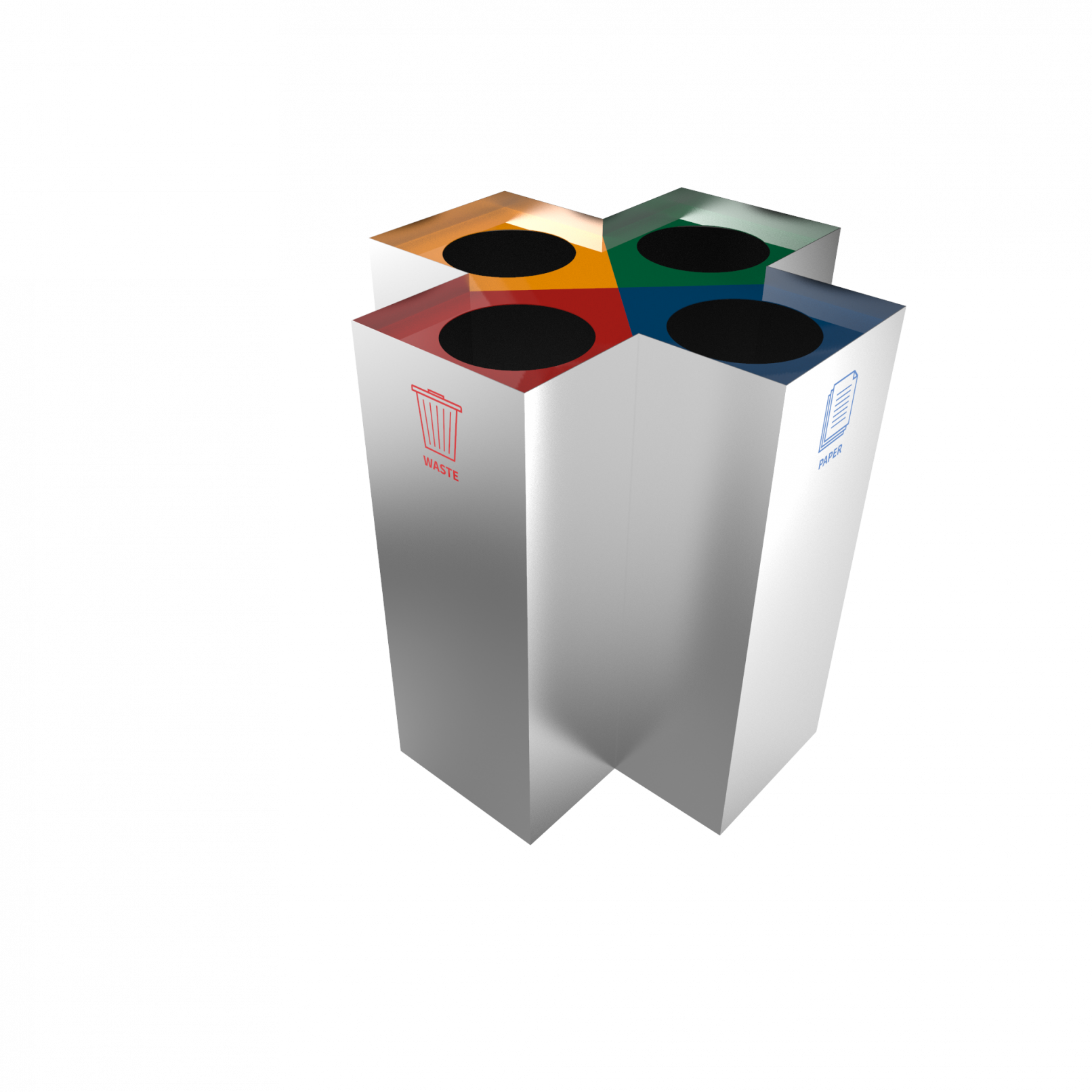 CACHI SST modern stainless steel waste sorting system - Binsignia®