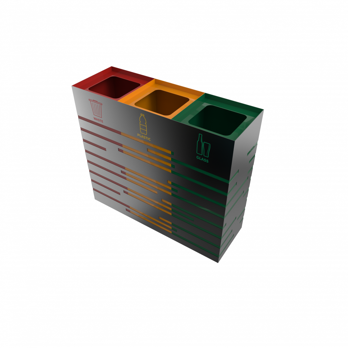 KANDEL PC powder coated metal trash bins for selective waste collection ...