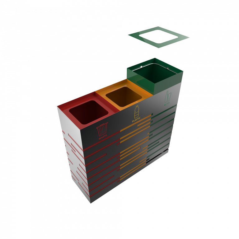 KANDEL PC powder coated metal trash bins for selective waste collection ...