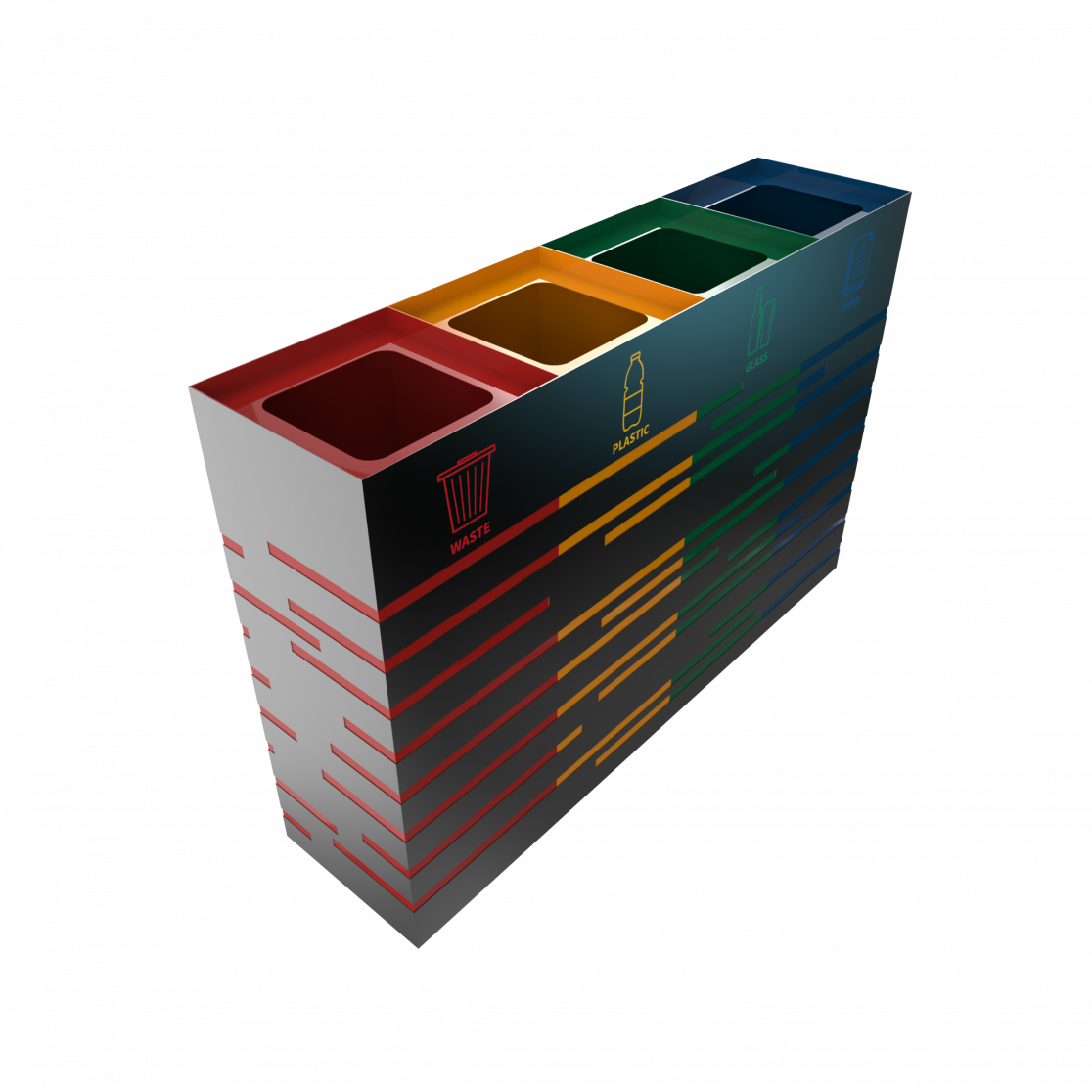 KANDEL PC powder coated metal trash bins for selective waste collection ...