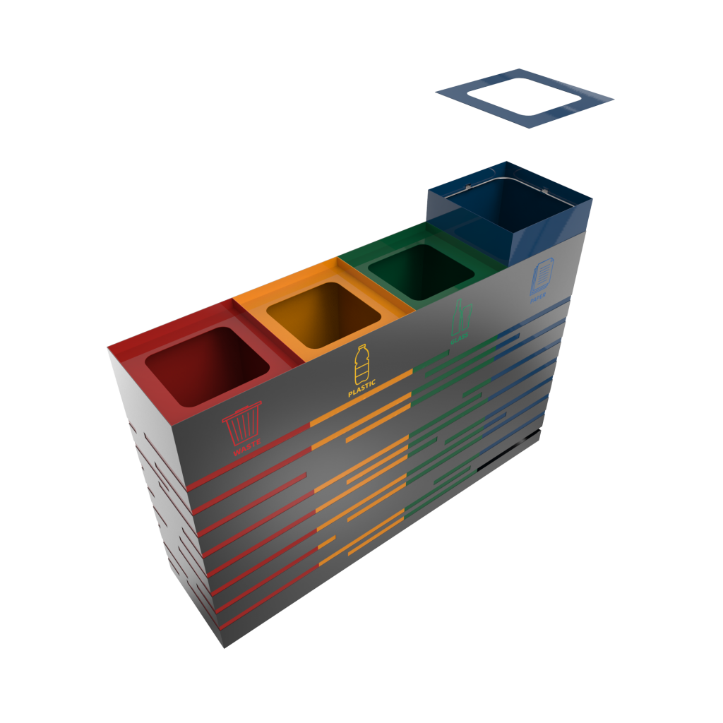 KANDEL PC powder coated metal trash bins for selective waste collection ...