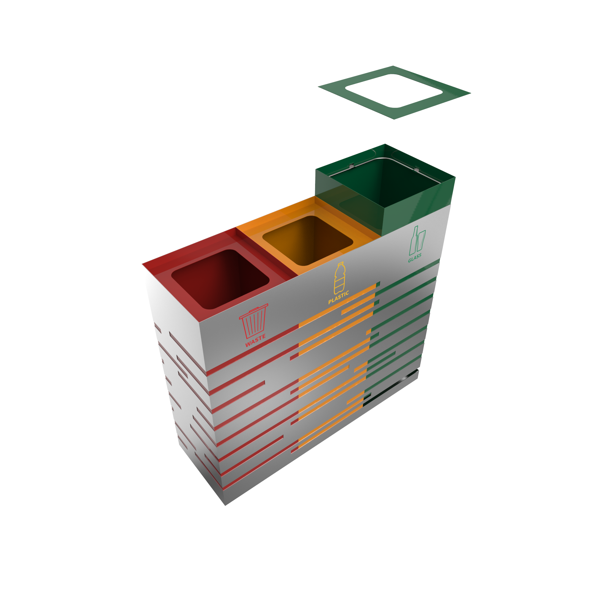 KANDEL SST stainless steel trash bins for selective waste collection ...