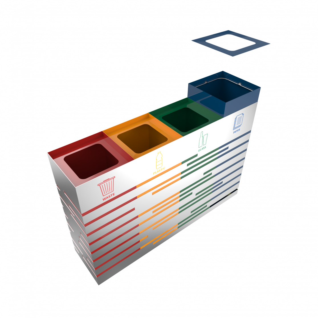 KANDEL SST stainless steel trash bins for selective waste collection ...