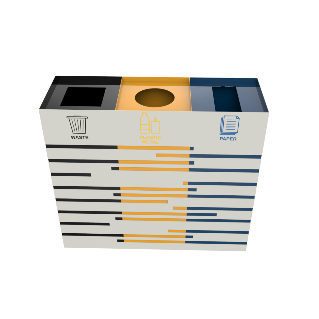 KANDEL PC powder coated metal trash bins for selective waste collection ...