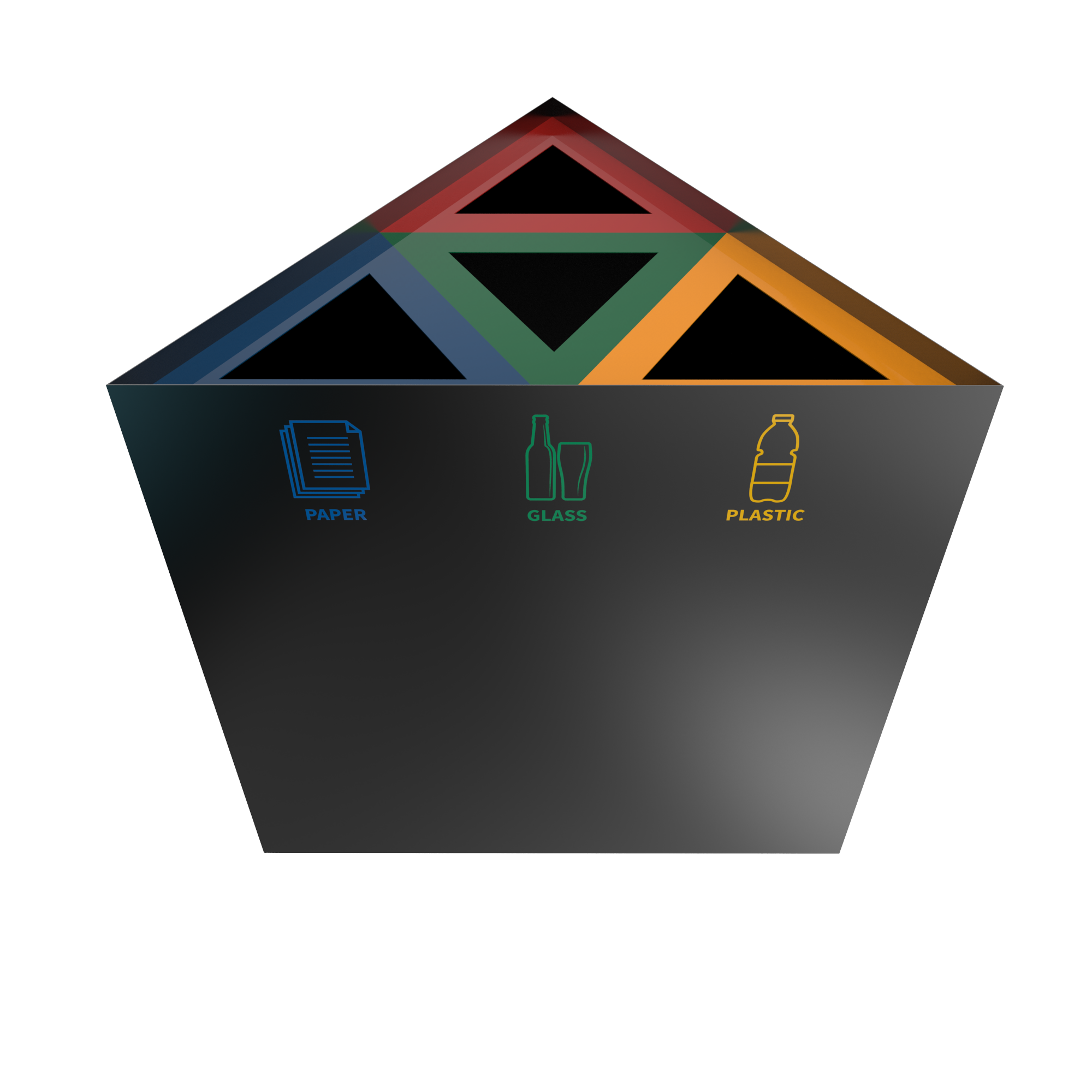 KUNKA PC elegant 4 compartments recycling station in sheet metal ...