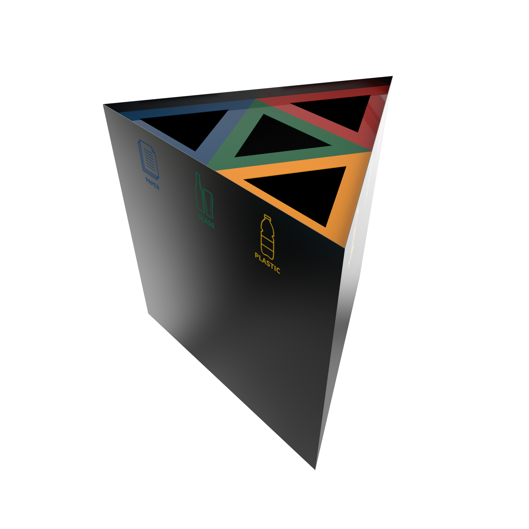 KUNKA PC elegant 4 compartments recycling station in sheet metal ...