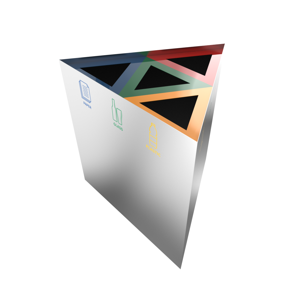 KUNKA SST elegant 4 compartments recycling station in stainless steel ...