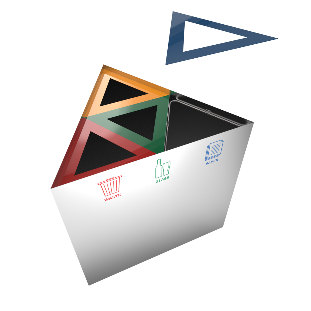 KUNKA SST elegant 4 compartments recycling station in stainless steel ...