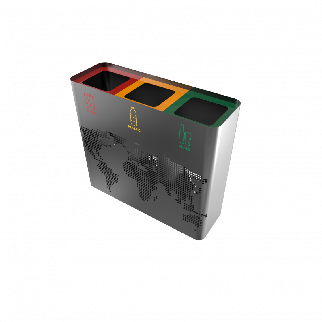 MISTI PC modern powder coated sheet metal recycle bins - Binsignia®