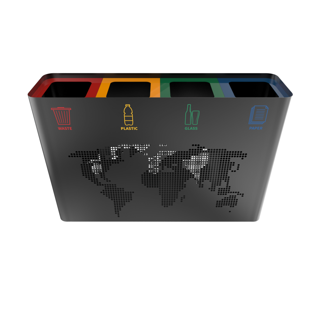 MISTI PC modern powder coated sheet metal recycle bins - Binsignia®
