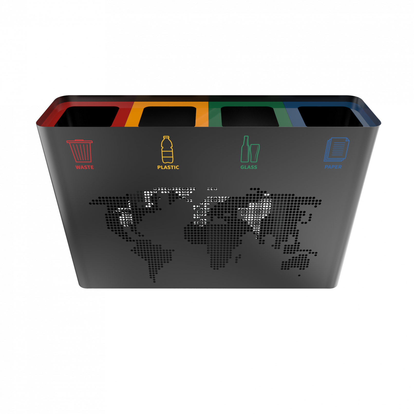 MISTI PC modern powder coated sheet metal recycle bins - Binsignia®