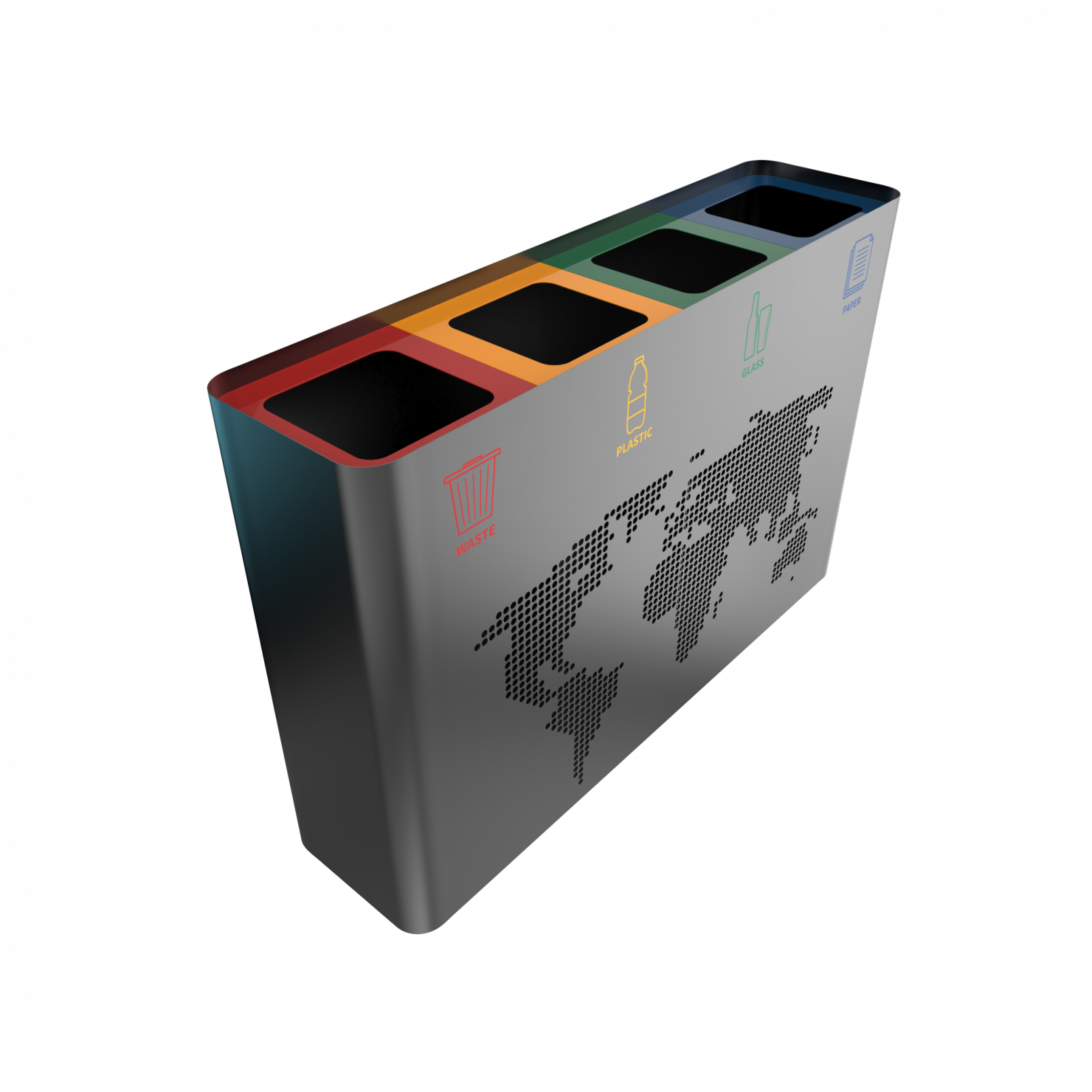 MISTI PC modern powder coated sheet metal recycle bins - Binsignia®