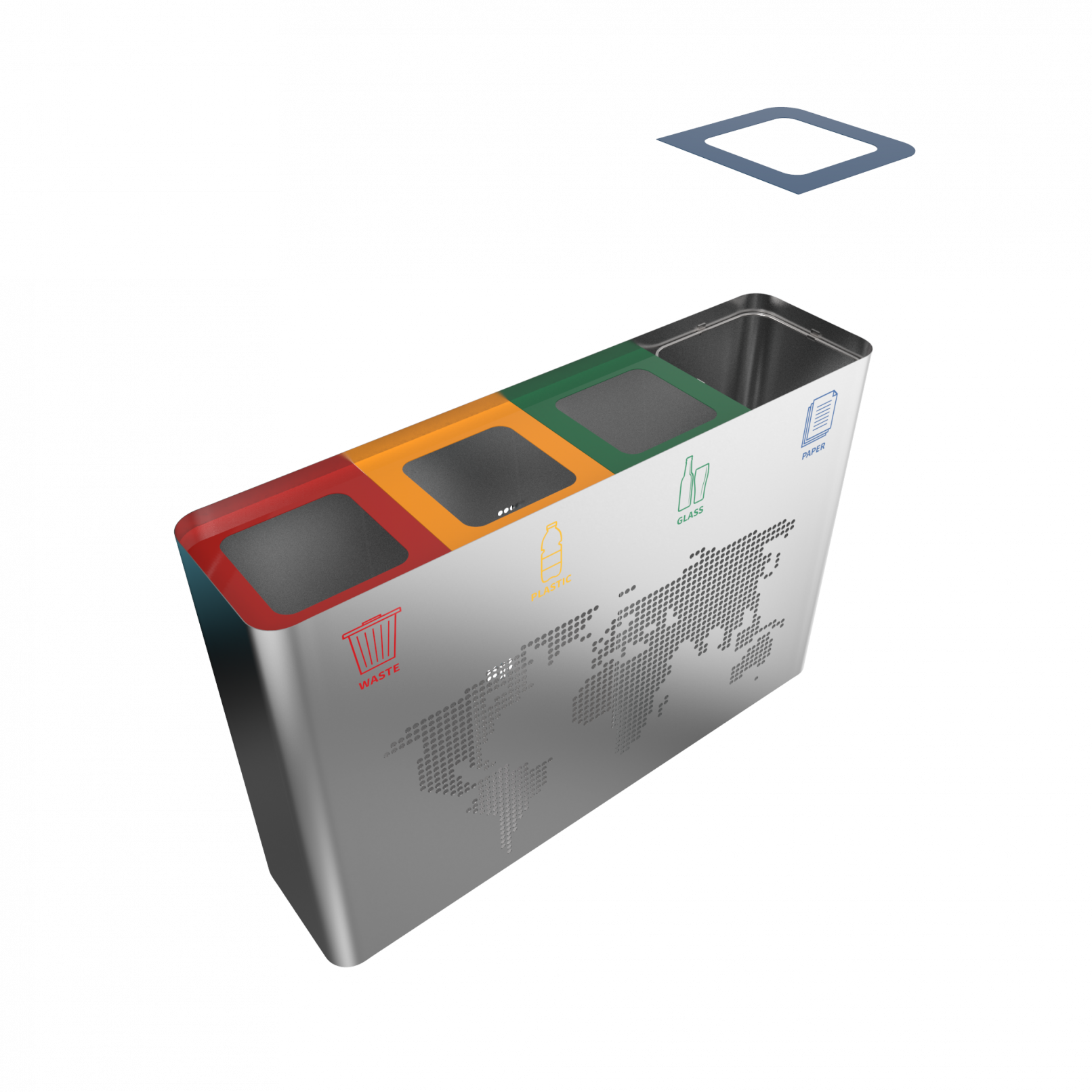 MISTI SST modern design stainless steel recycle bins - Binsignia®