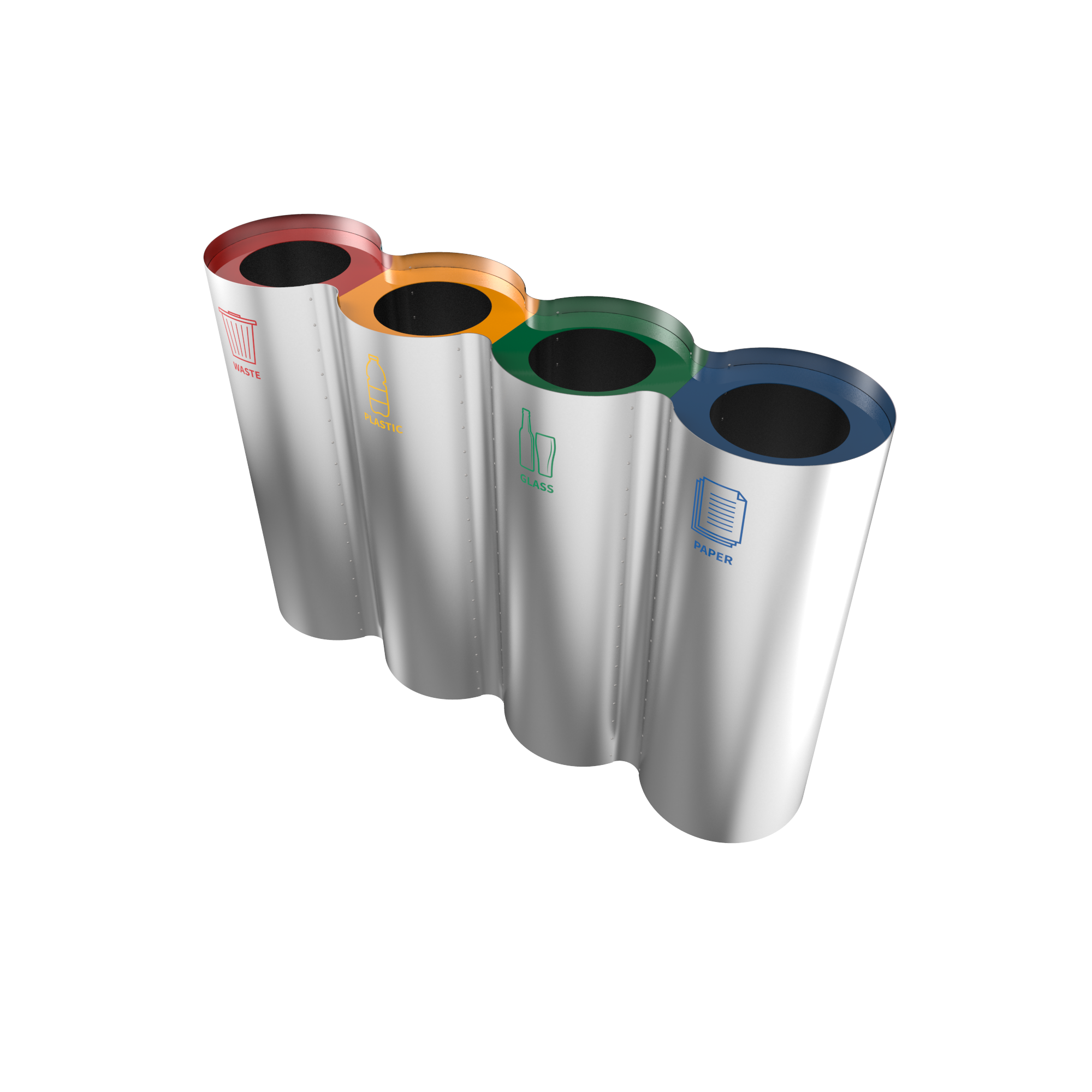 SAJAMA SST efficient stainless steel recycle bins - Binsignia