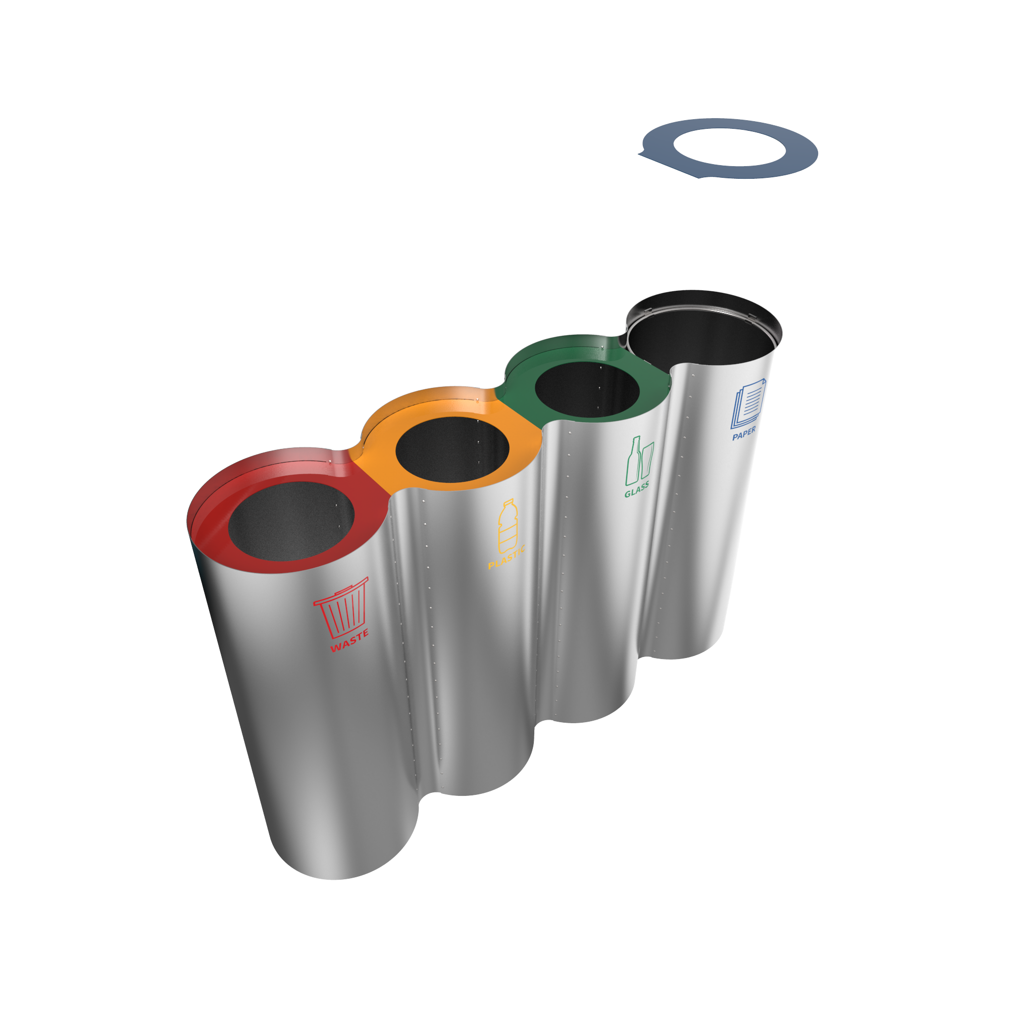 SAJAMA SST efficient stainless steel recycle bins - Binsignia