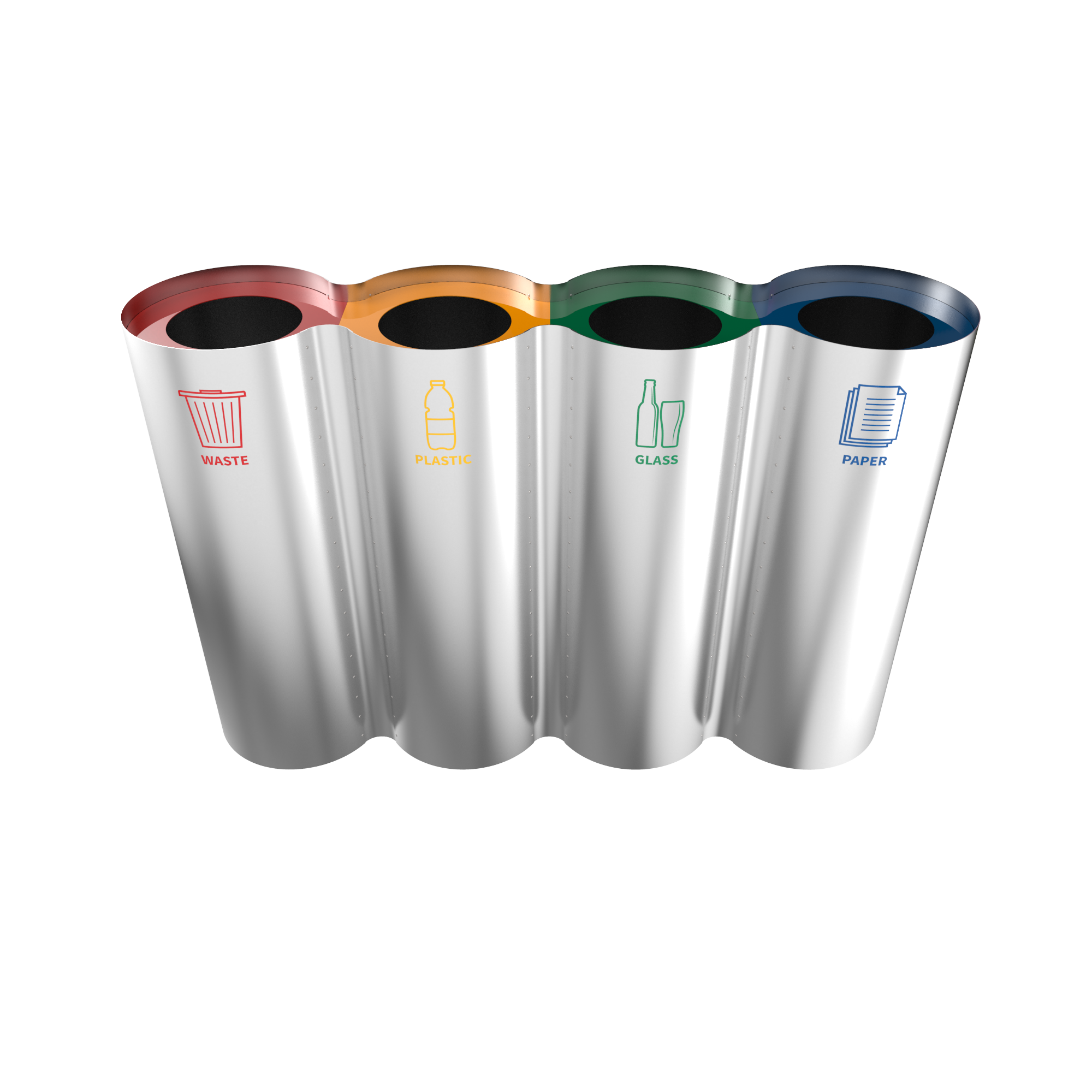 SAJAMA SST efficient stainless steel recycle bins - Binsignia