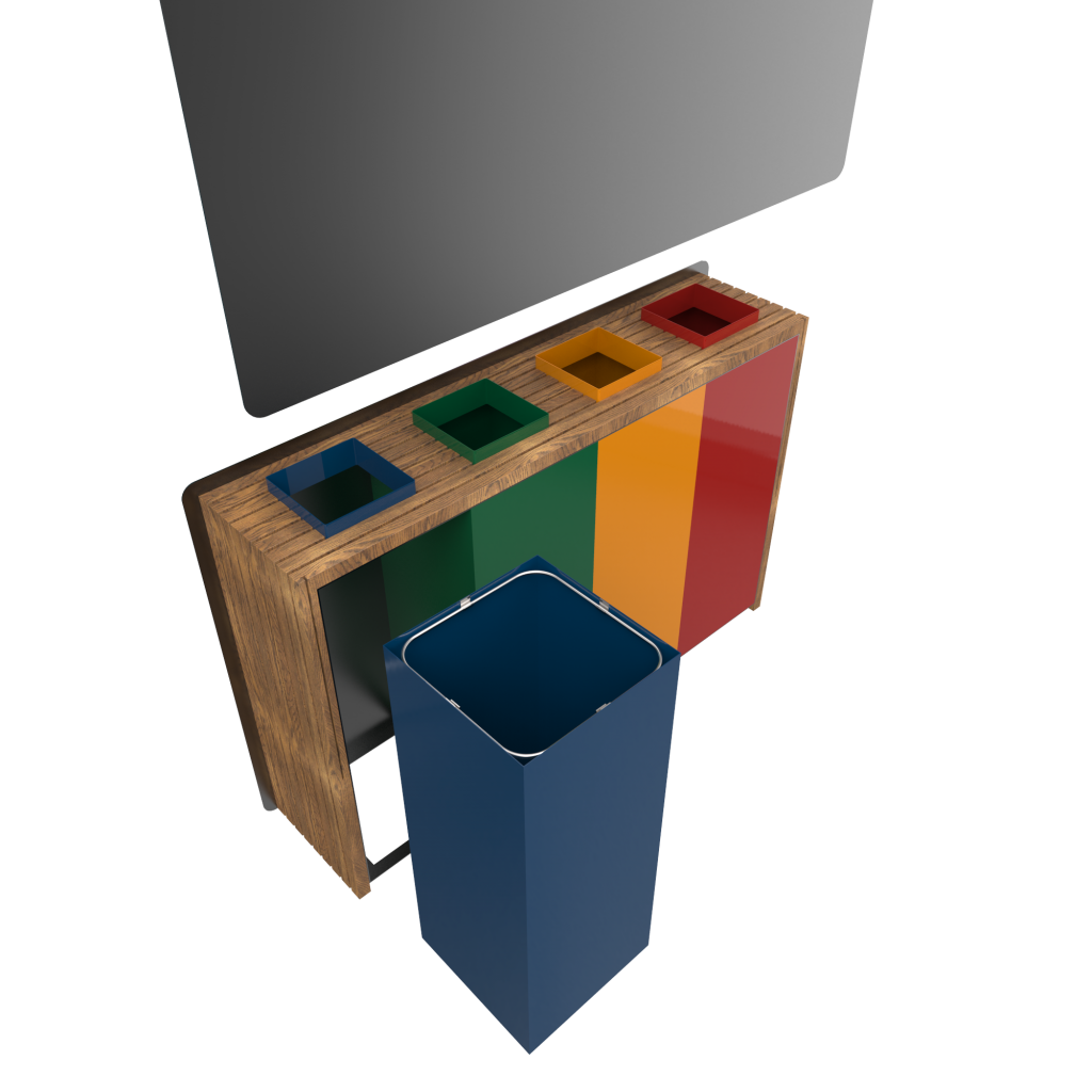 TOLIMA PC ingenious powder coated metal and wood recycle bins - Binsignia®