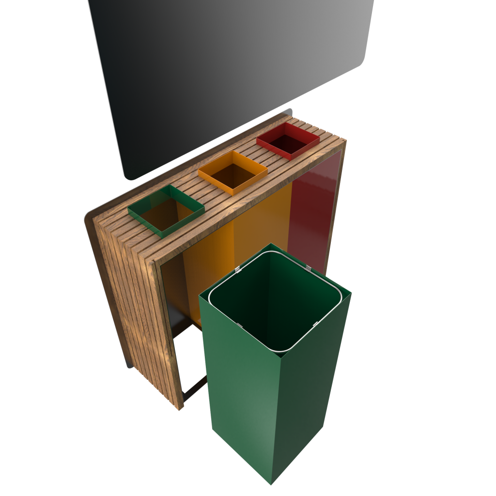 TOLIMA PC ingenious powder coated metal and wood recycle bins - Binsignia®