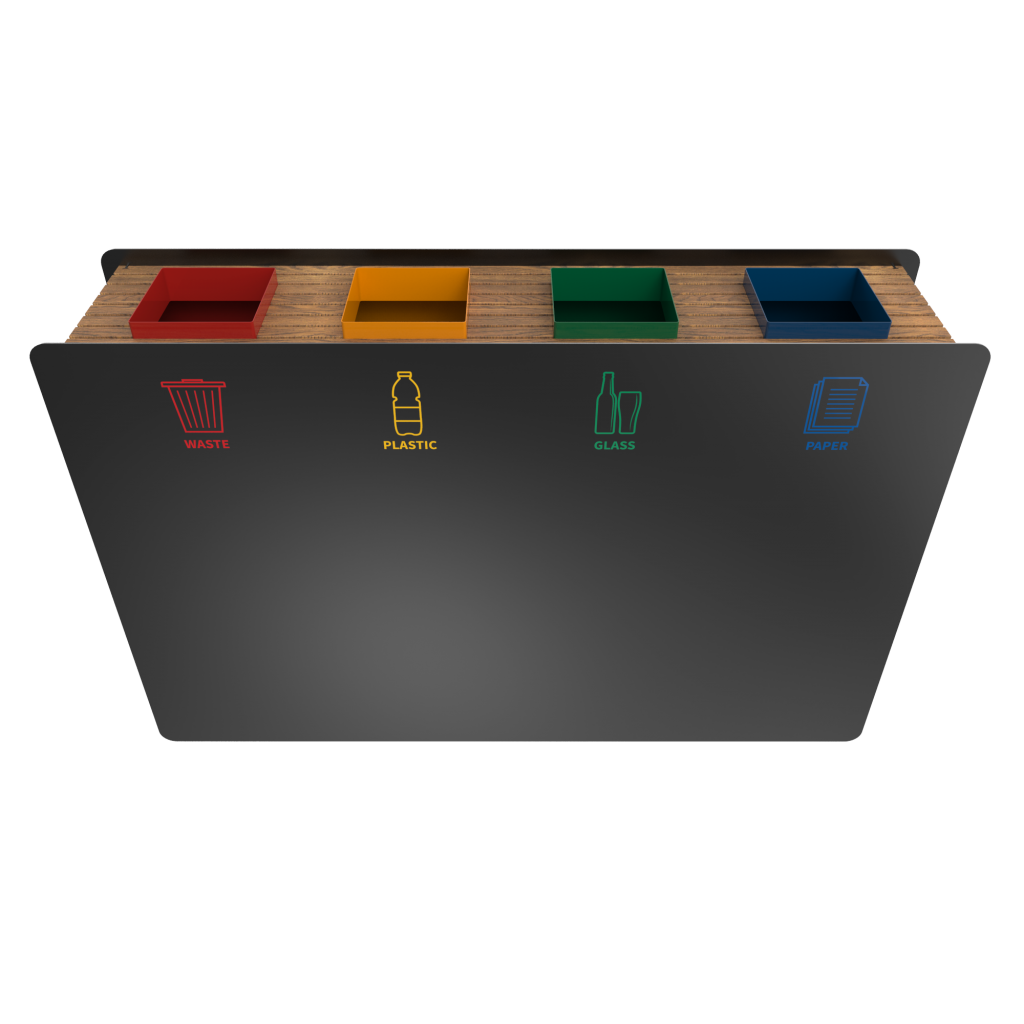 TOLIMA PC ingenious powder coated metal and wood recycle bins - Binsignia®