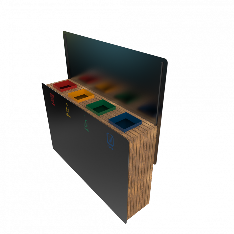 TOLIMA PC ingenious powder coated metal and wood recycle bins - Binsignia