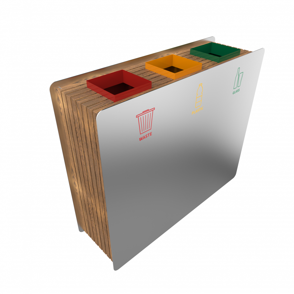 TOLIMA SST ingenious stainless steel and wood modern recycle bins ...