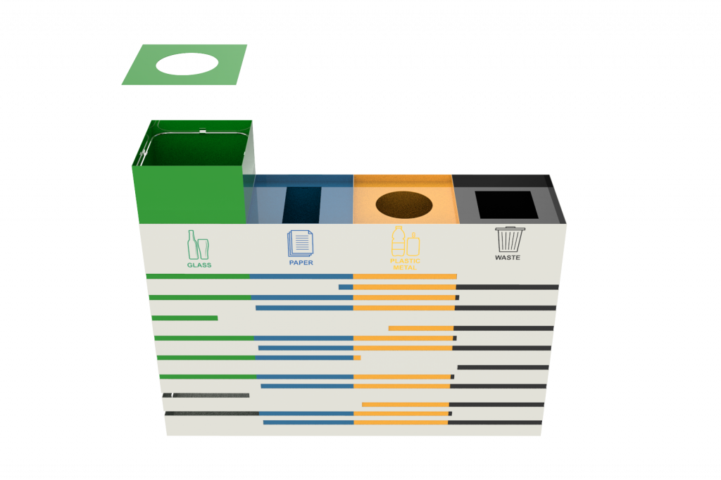 KANDEL PC powder coated metal trash bins for selective waste collection ...