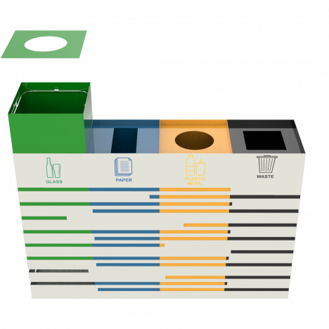 KANDEL PC powder coated metal trash bins for selective waste collection ...