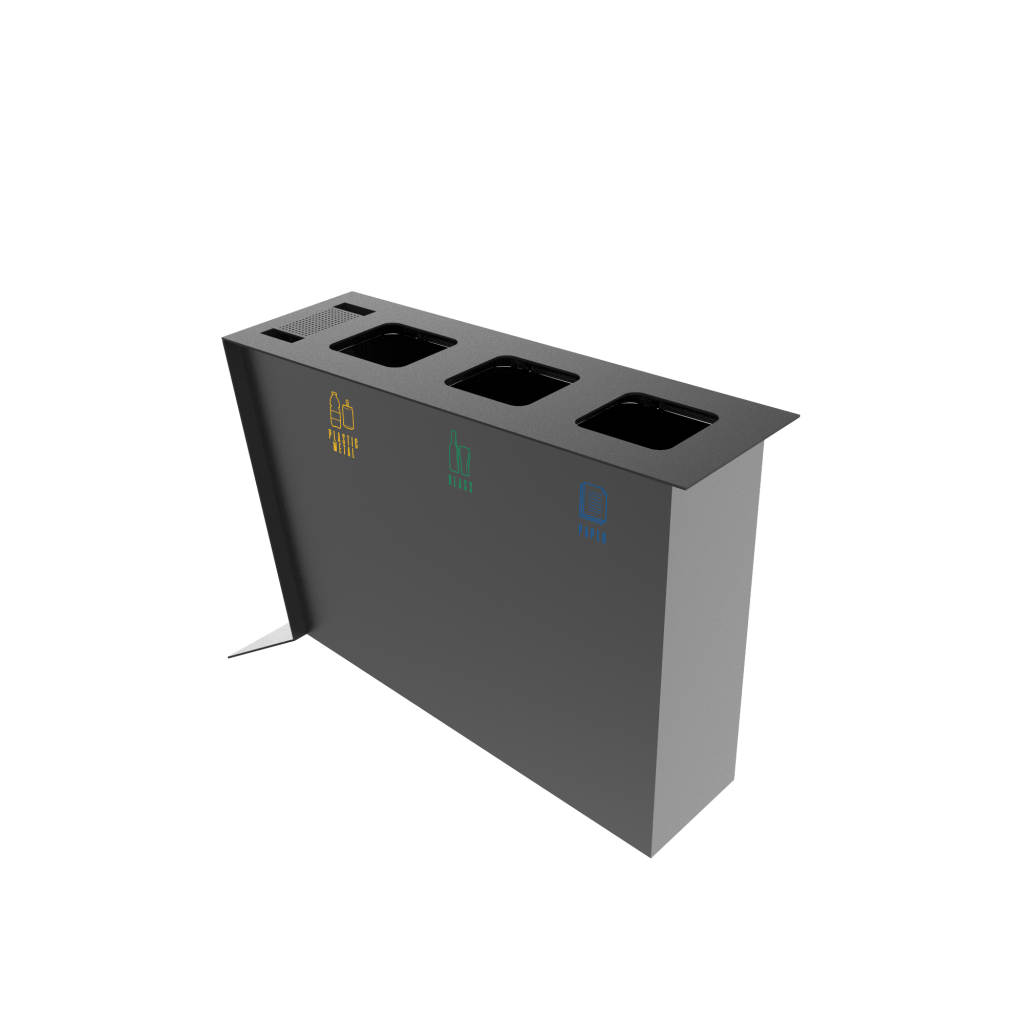 NOATAK PC modern powder coated metal recycling station with ashtray ...