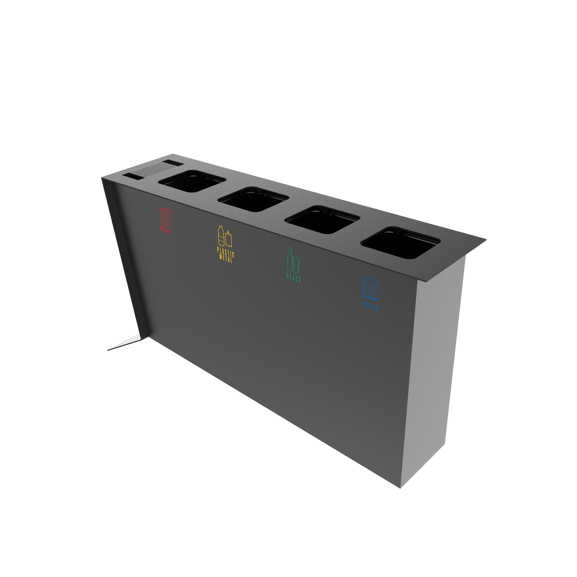 NOATAK PC modern powder coated metal recycling station with ashtray ...