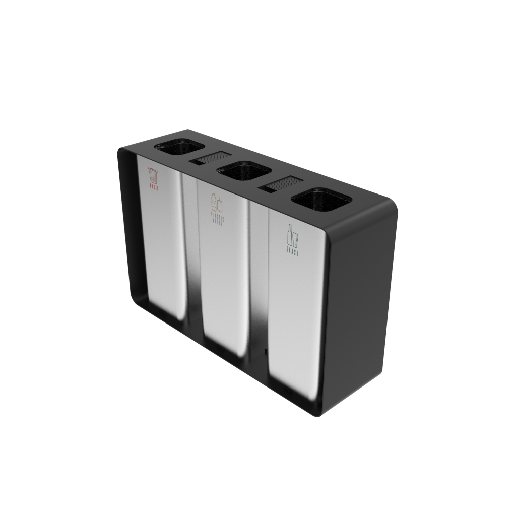 PARRAL SST elegant outdoor stainless steel recycling station with ...