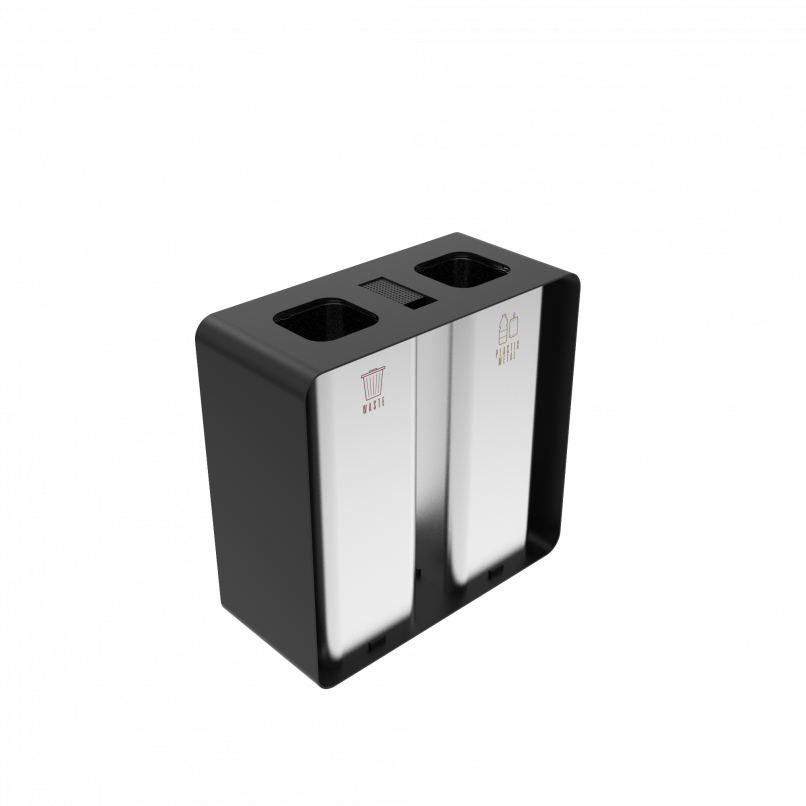 PARRAL SST elegant outdoor stainless steel recycling station with ...