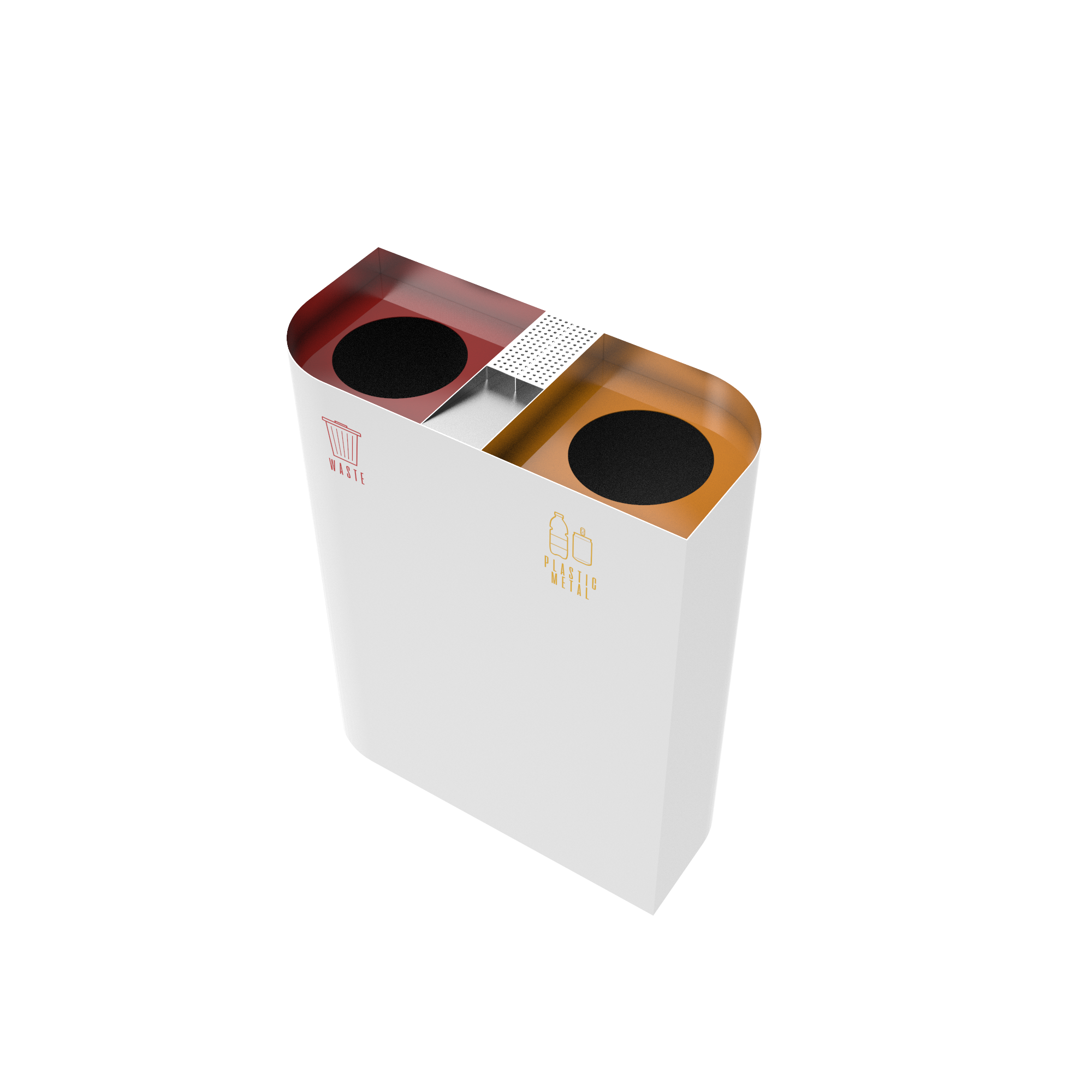 PERSEI SST simple stainless steel recycle bin with ashtray - Binsignia®