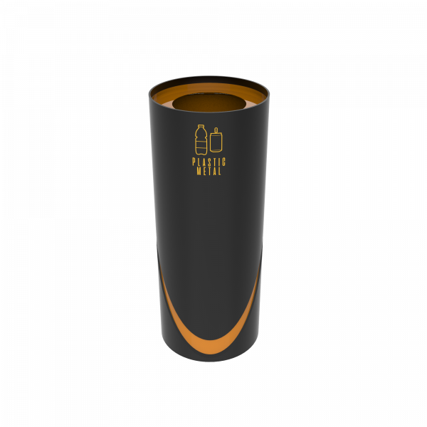 VELA PC simple waste bin in sheet metal - Binsignia®