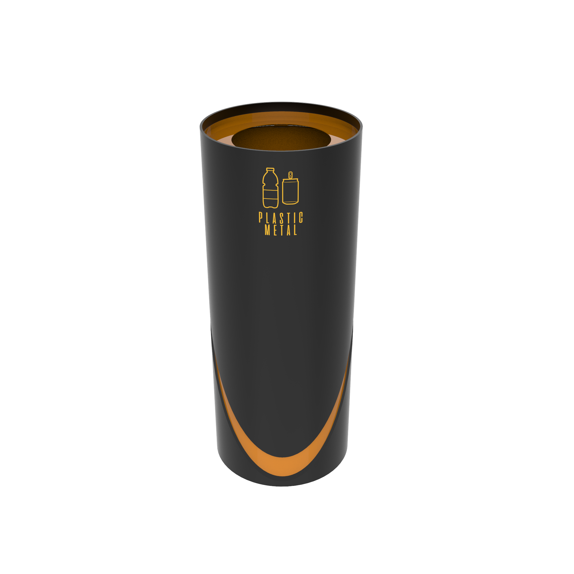 VELA PC simple waste bin in sheet metal - Binsignia®